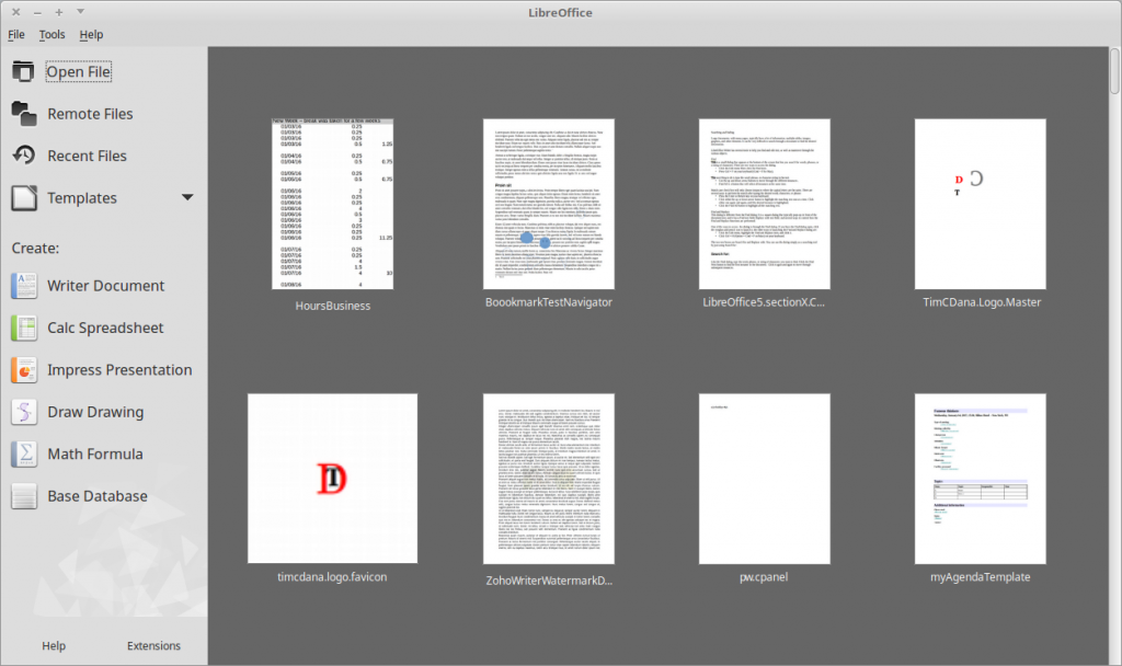 Introduction to LibreOffice Start Center